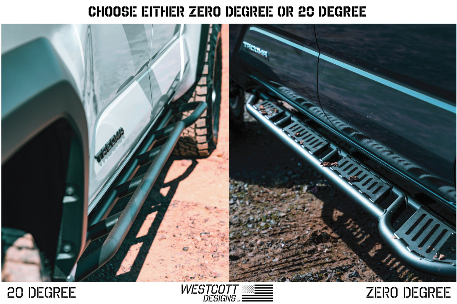 2024-2025 Toyota Tacoma Long Bed Rock Sliders - Westcott Designs